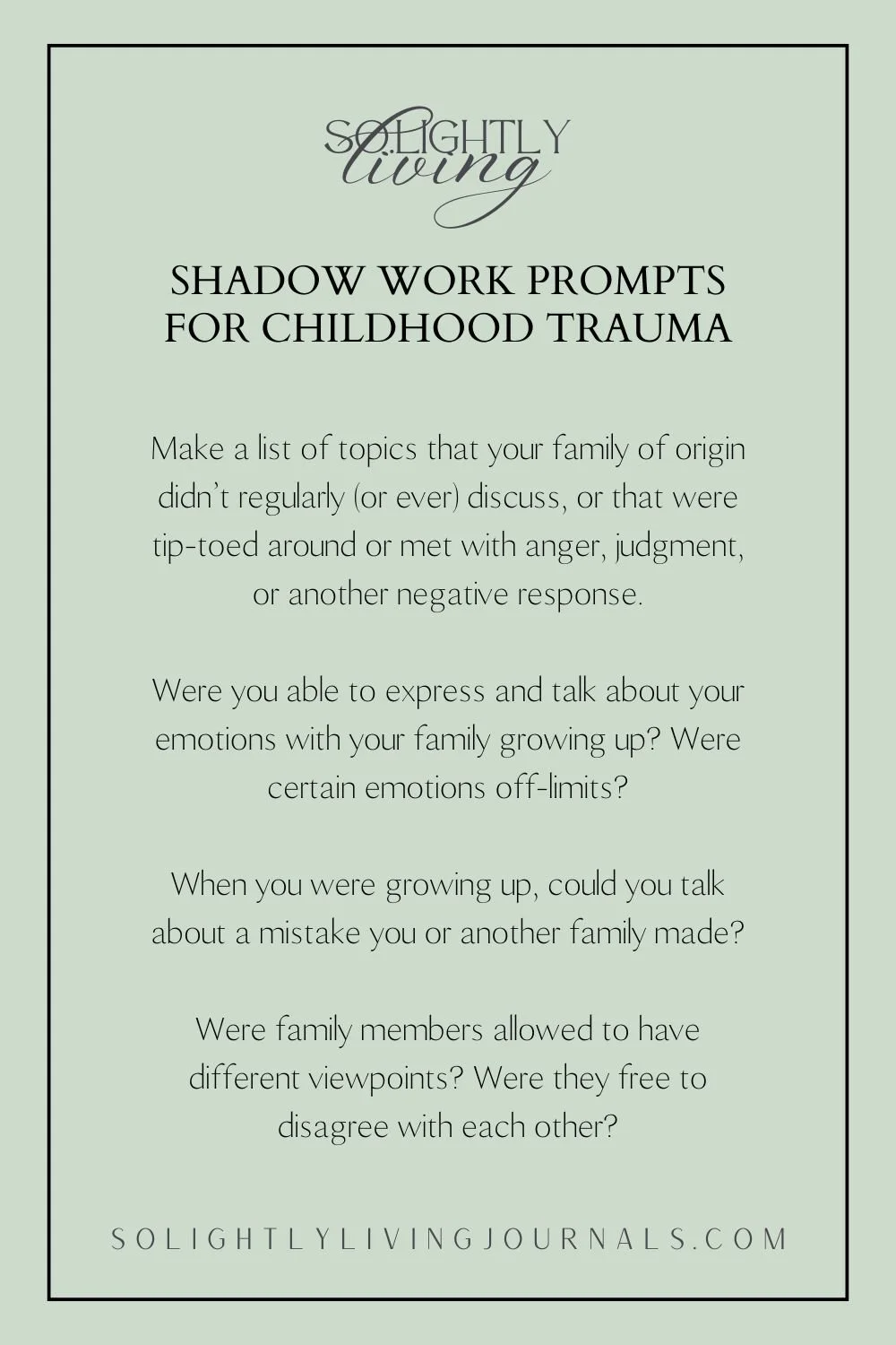 Shadow Work Prompts for Childhood Trauma | Journaling for Emotional Healing