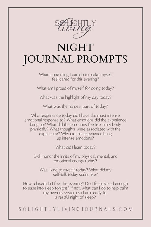 Night Journal Prompts For A Peaceful Heart