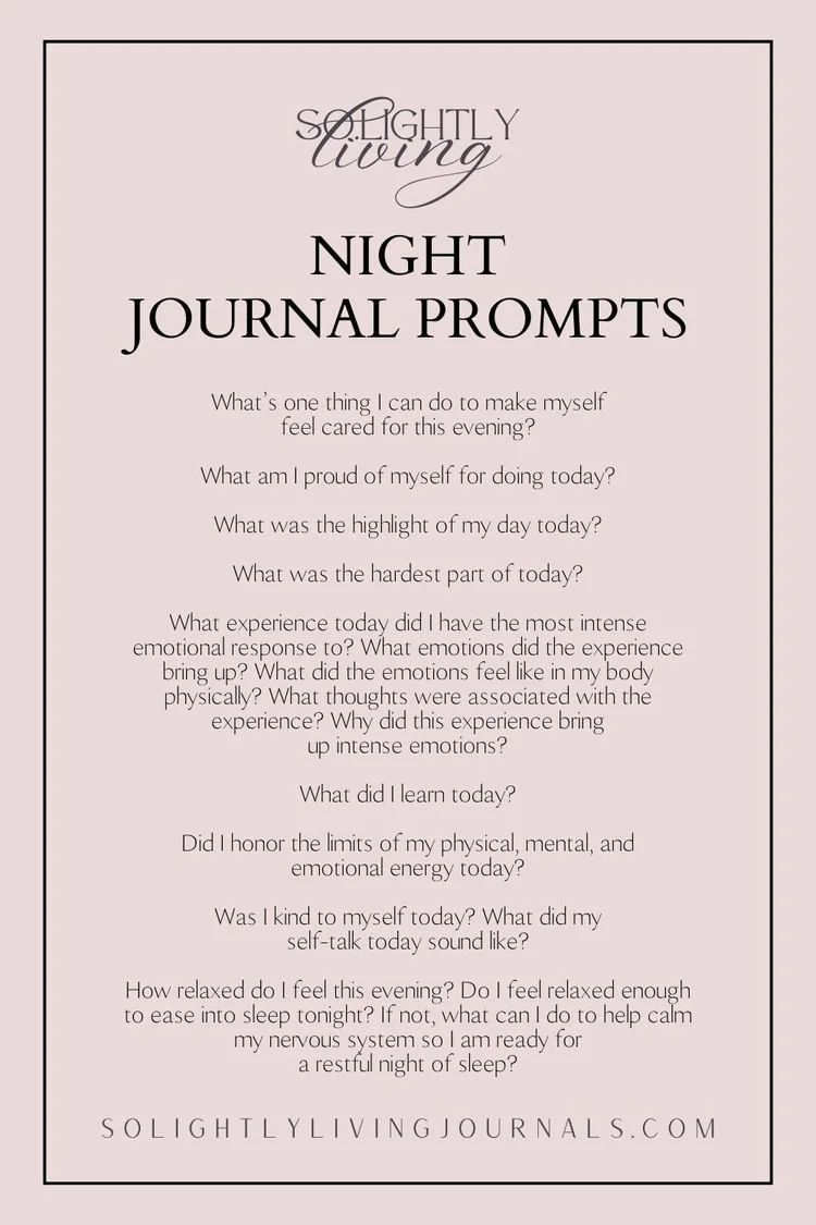 Night Journal Prompts For A Peaceful Heart