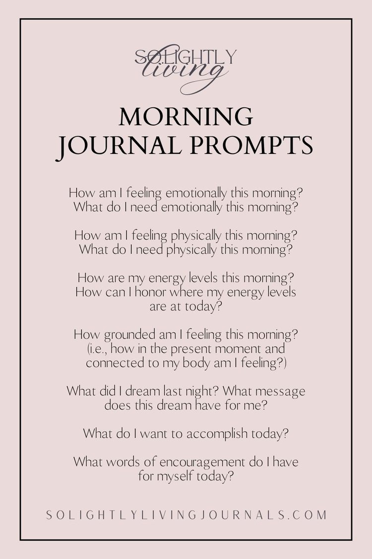 Morning Journal Prompts For Emotional Self Care