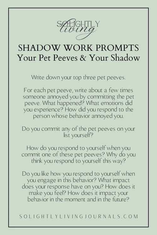 Shadow Work Journal Prompts | What Do Your Pet Peeves Say About Your ...