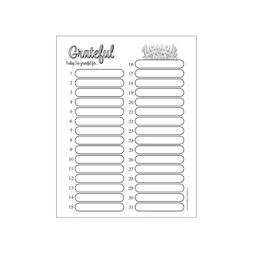 "I Am Thankful For" Free Printable