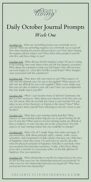 Journal Prompts For October | Daily Journal Prompts