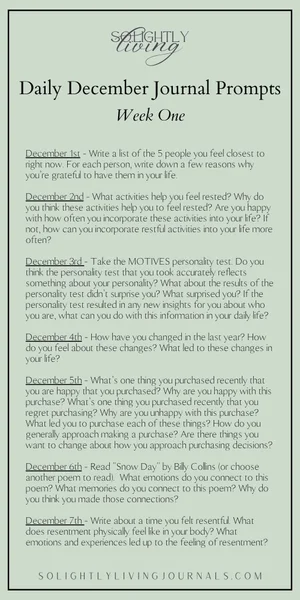 Journal Prompts For December | Daily Journal Prompts