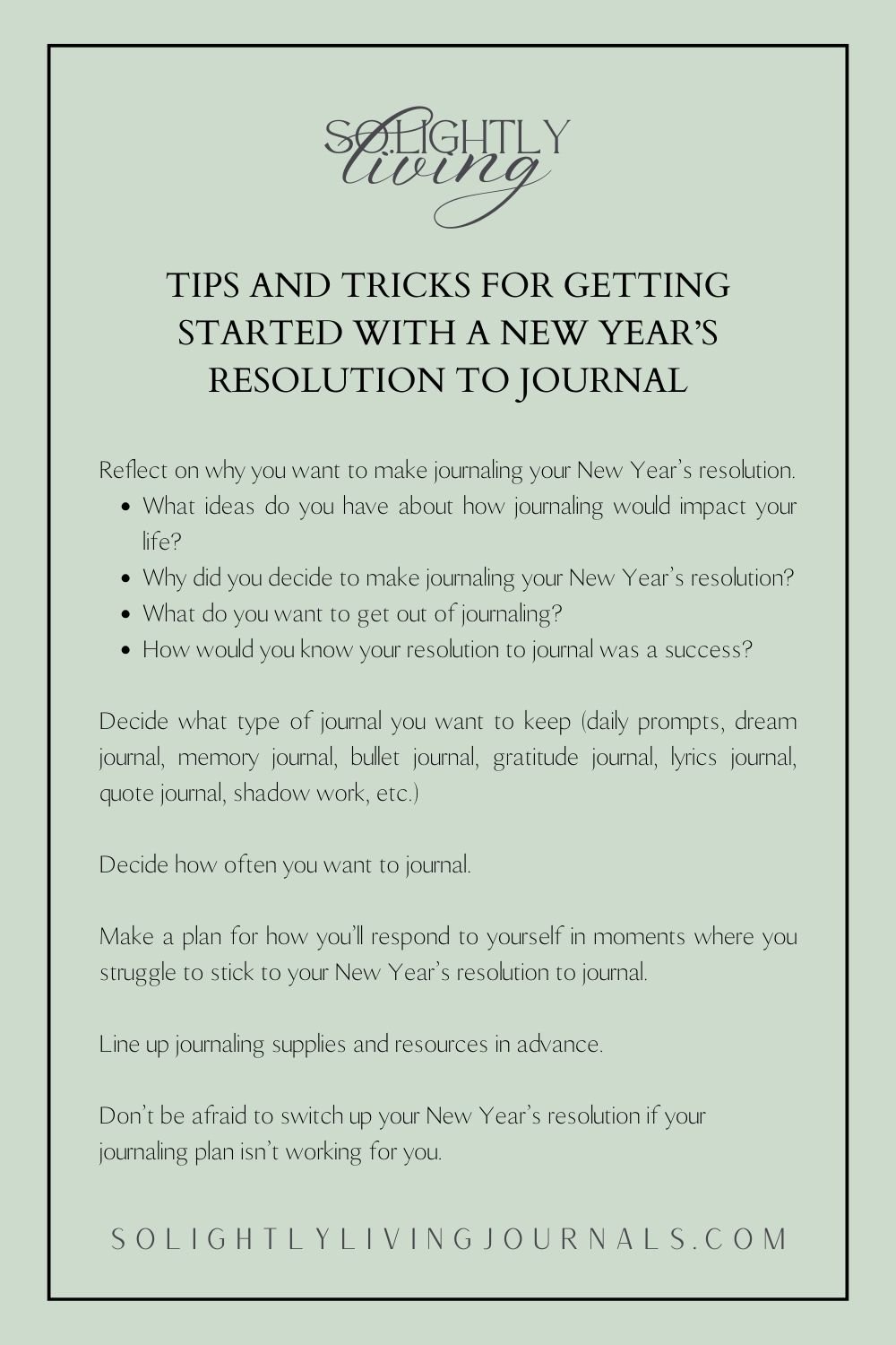 New Year's Resolution: Journal This Year!