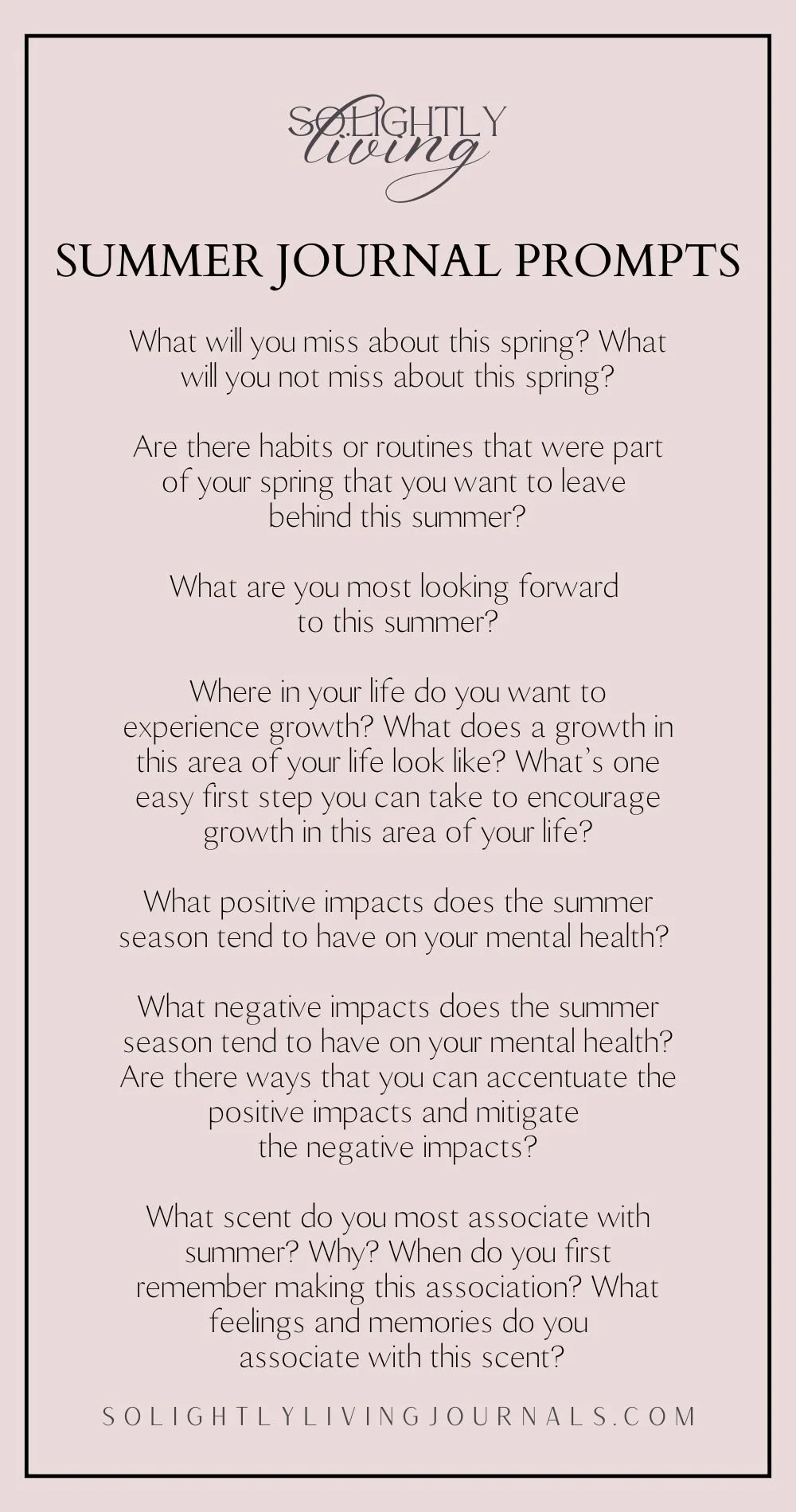 Relaxing Summer Journal Prompts