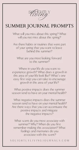 Relaxing Summer Journal Prompts