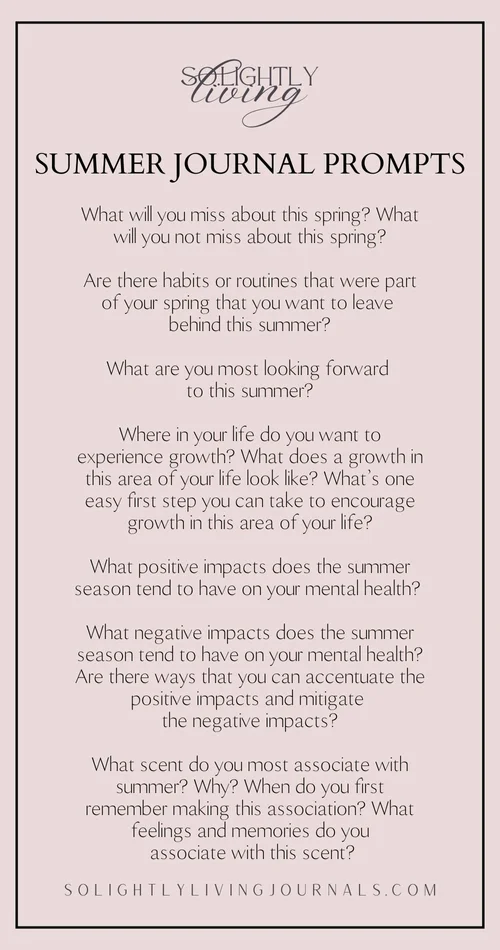 Relaxing Summer Journal Prompts