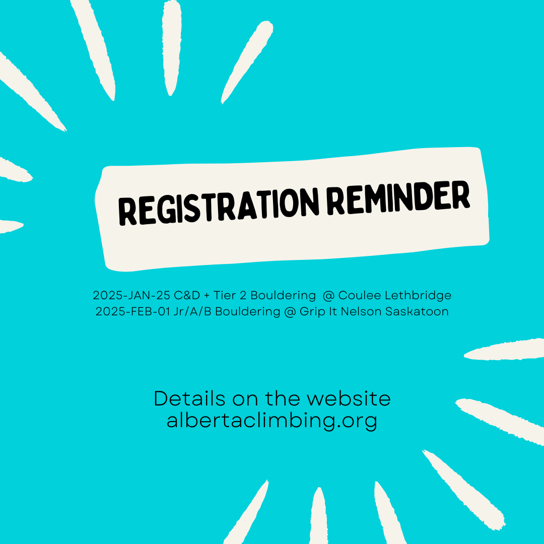 Registration Reminder — Alberta Climbing Association