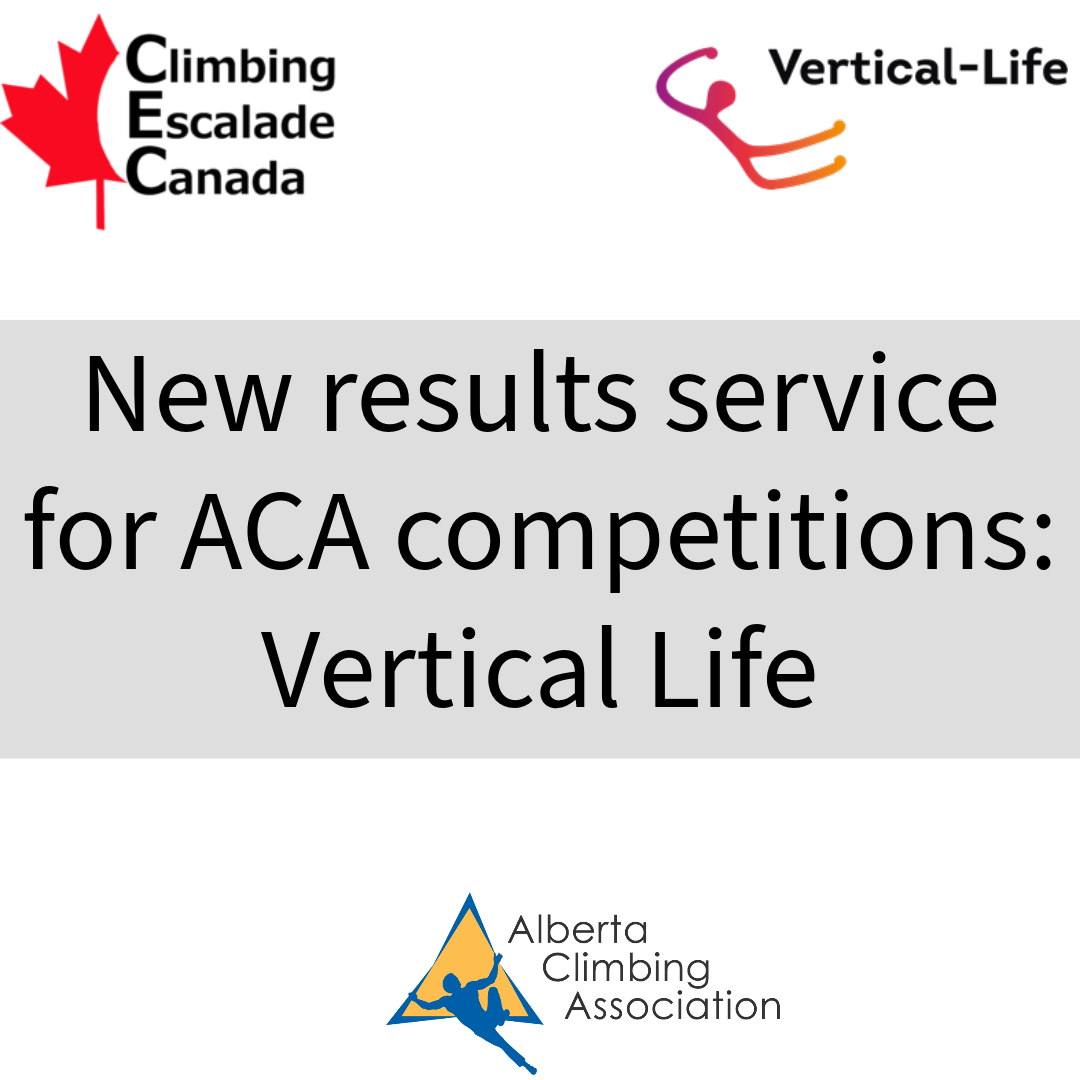 New results service for ACA competitions - Vertical Life — Alberta ...