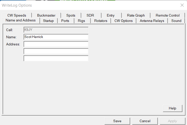 Saving Your Configuration — K9JY