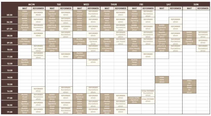 Timetable | Barre Nation