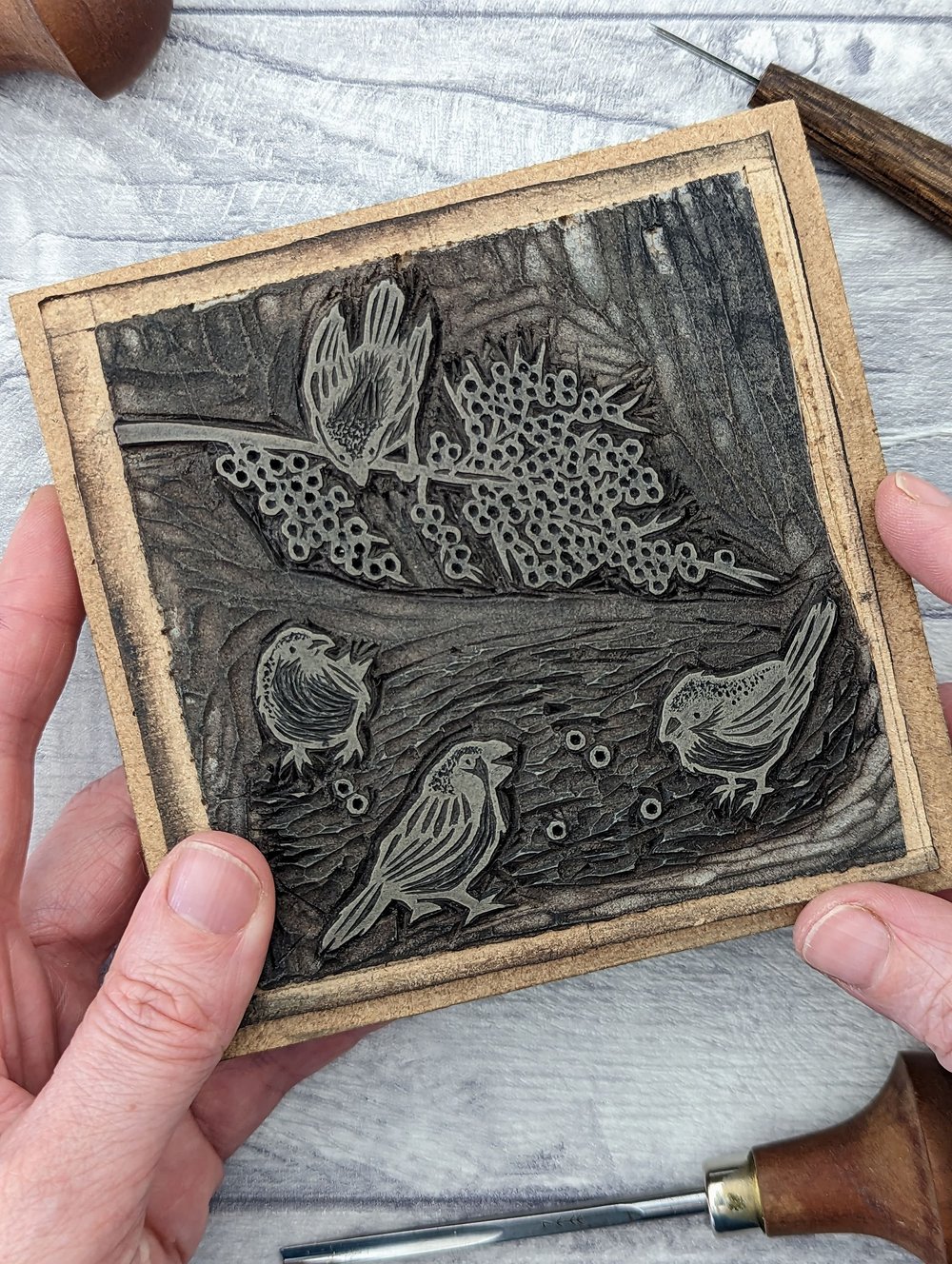 'Star Catcher' Linocut — Frankie Brown