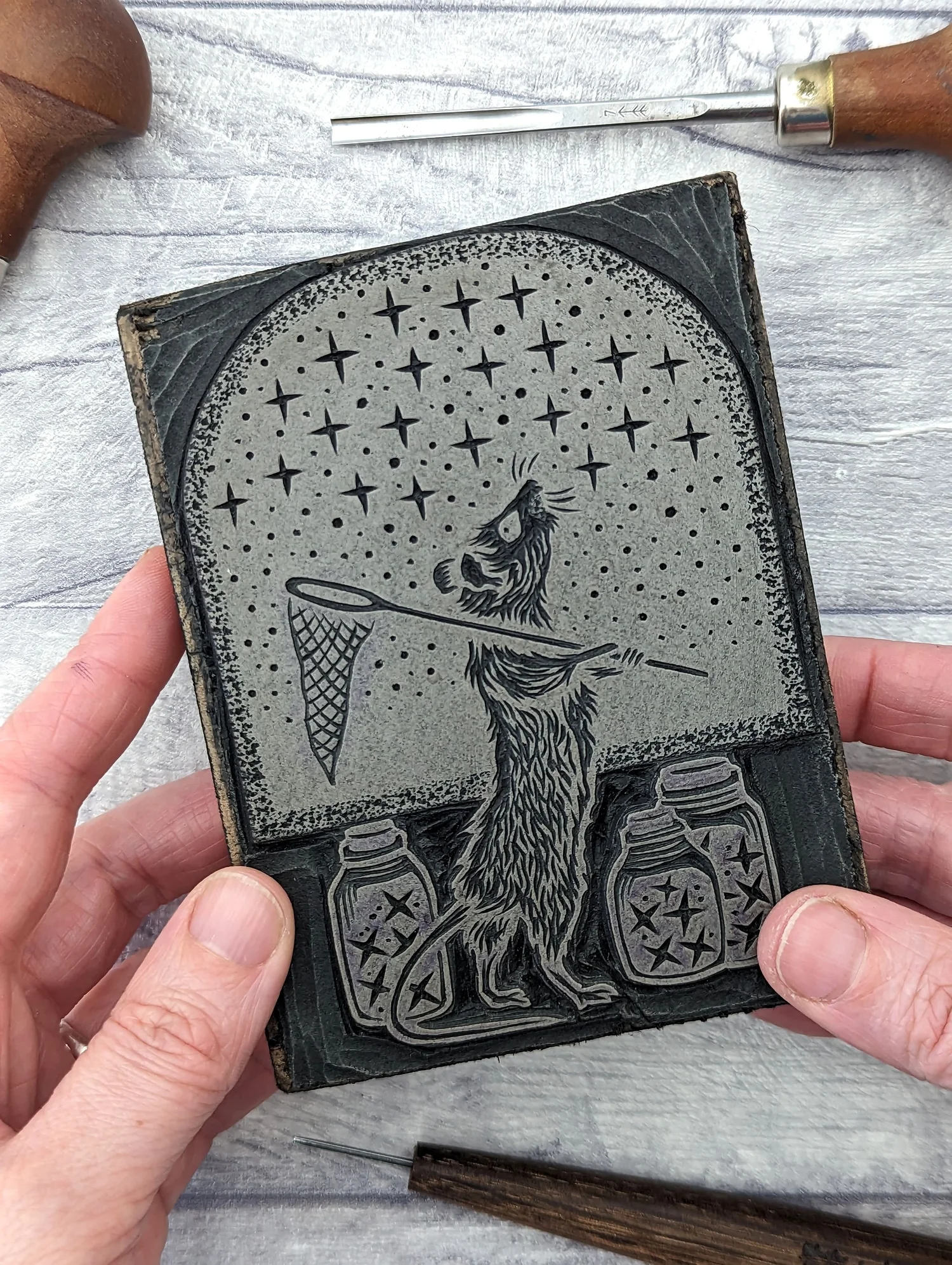 'A Warm Place' Linocut — Frankie Brown