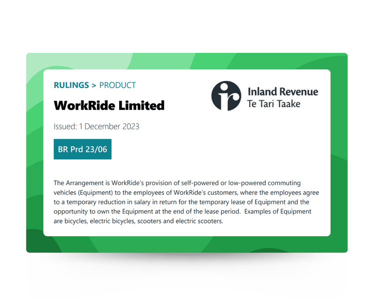 WorkRide - NZ's Ride to Work Benefit Program = 32-63% offset