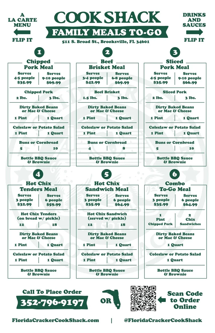 All Menus — FLORIDA CRACKER - The Original Floridian