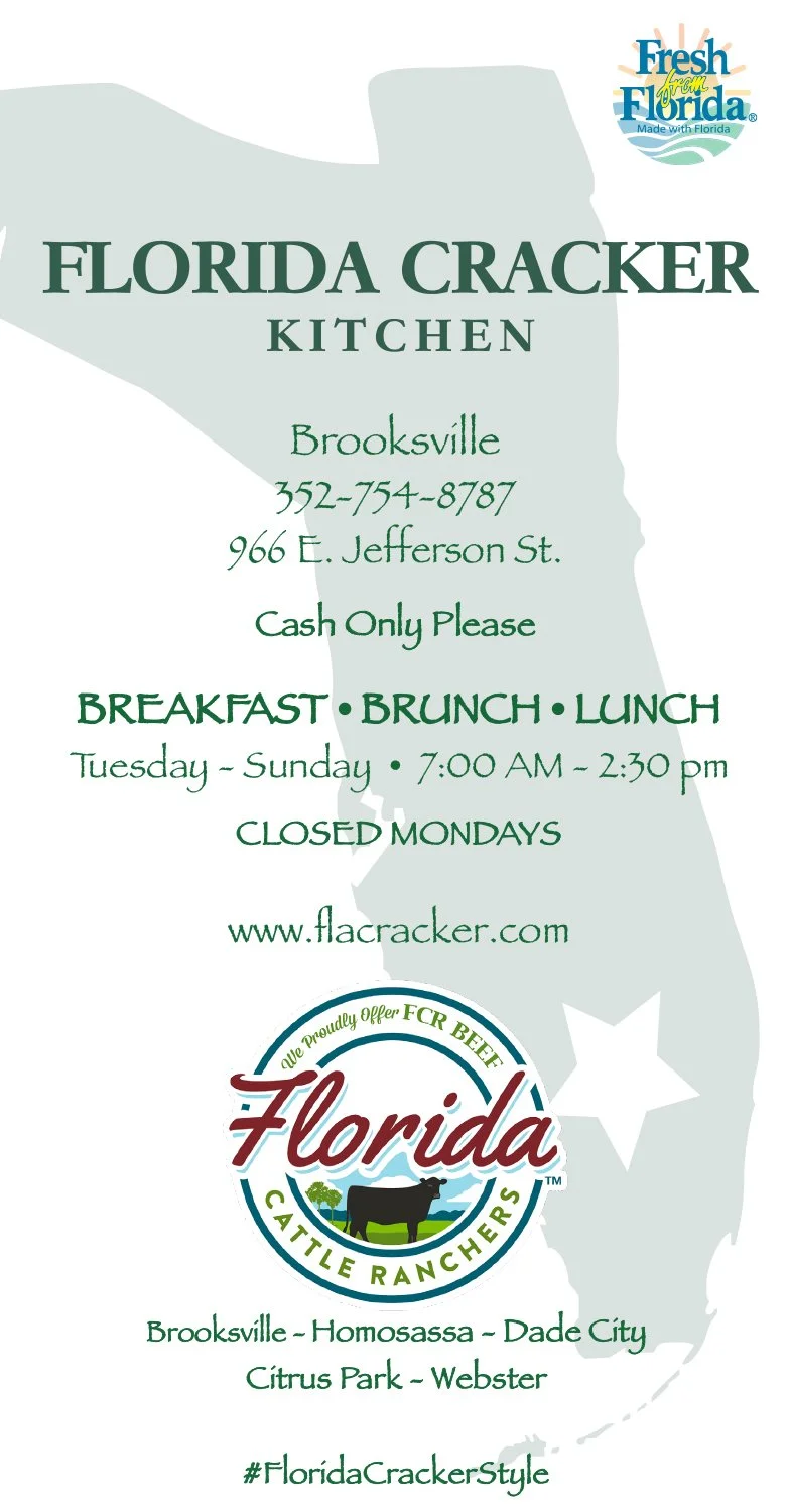 All Menus — FLORIDA CRACKER - The Original Floridian