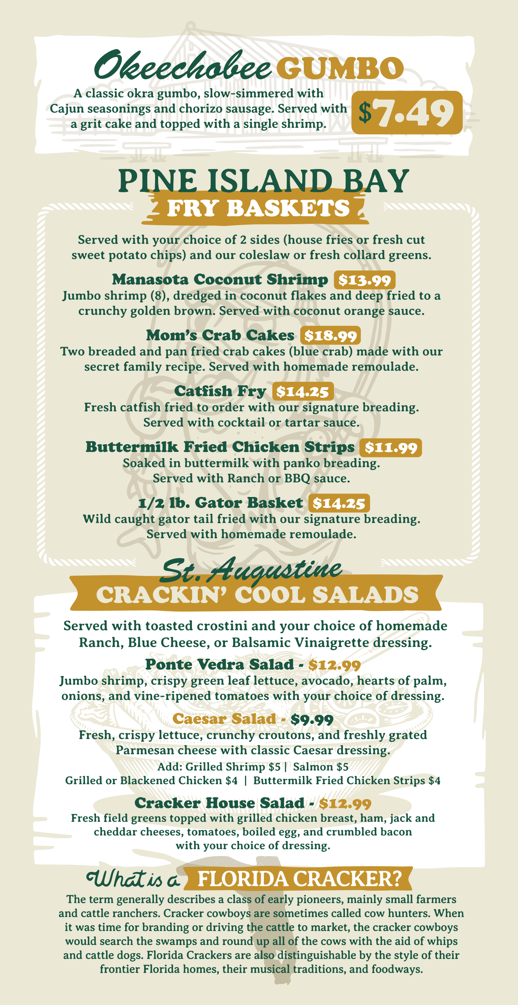 All Menus — FLORIDA CRACKER - The Original Floridian