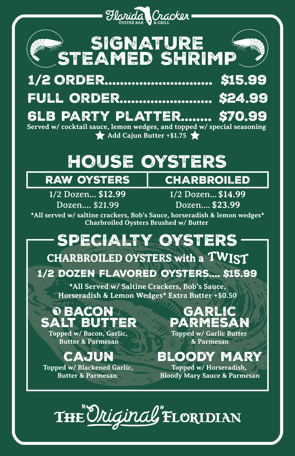 All Menus | Discover Menus & Locations Today — FLORIDA CRACKER - The ...