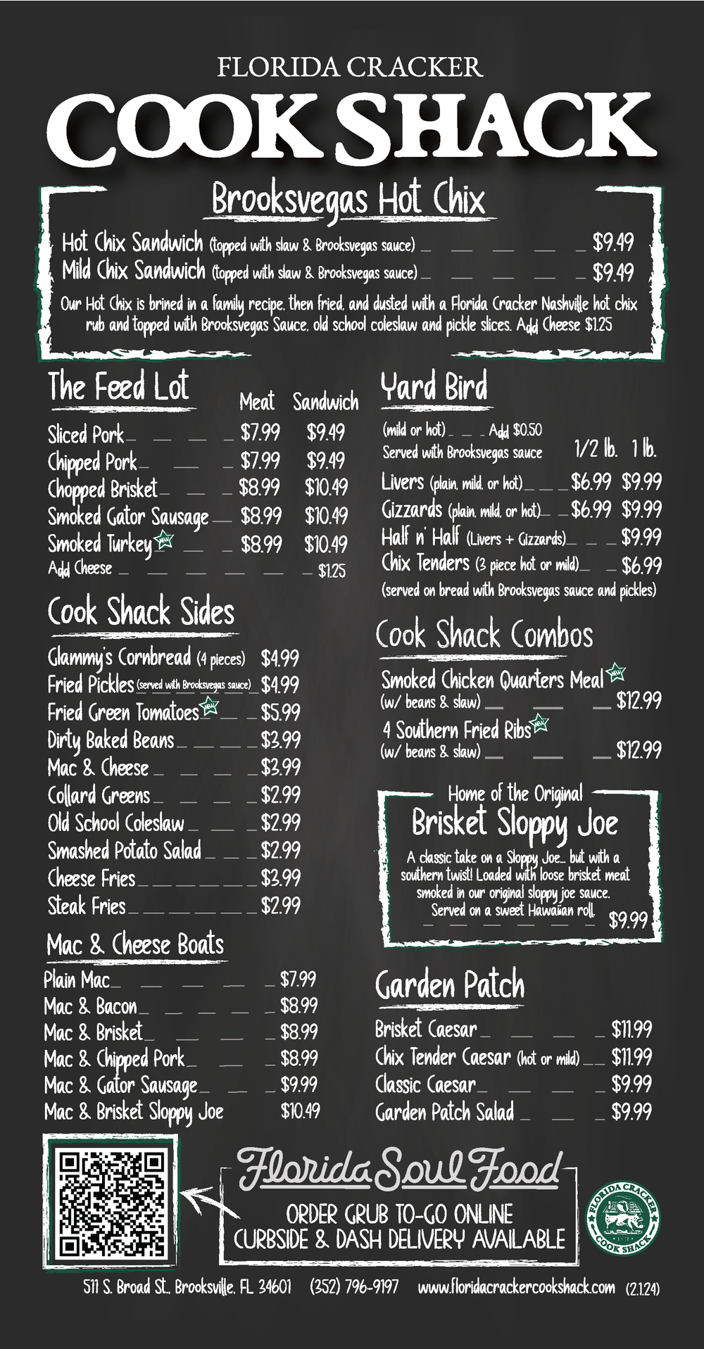 All Menus — FLORIDA CRACKER - The Original Floridian