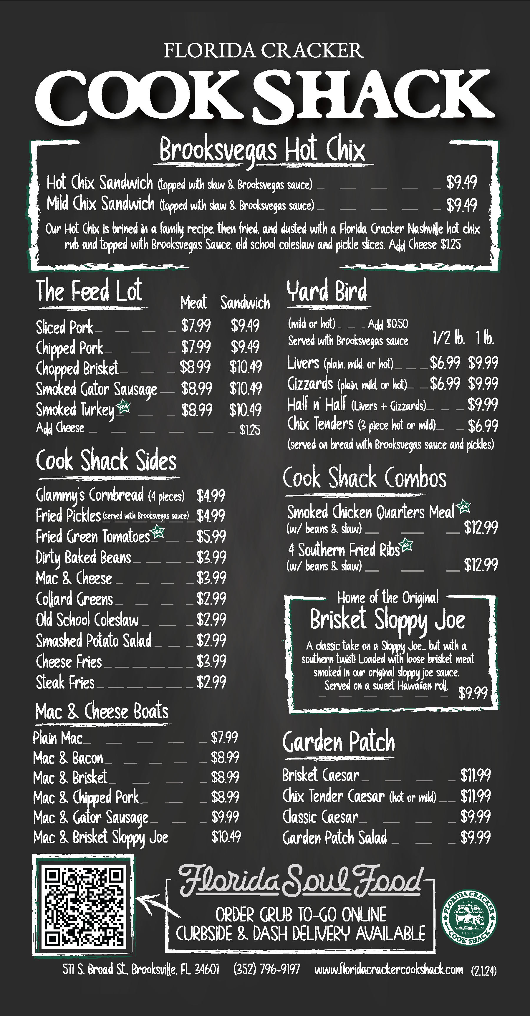 All Menus — FLORIDA CRACKER - The Original Floridian