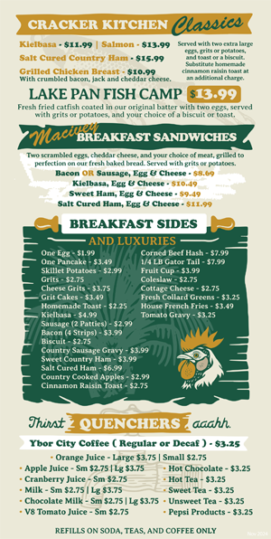 All Menus — FLORIDA CRACKER - The Original Floridian