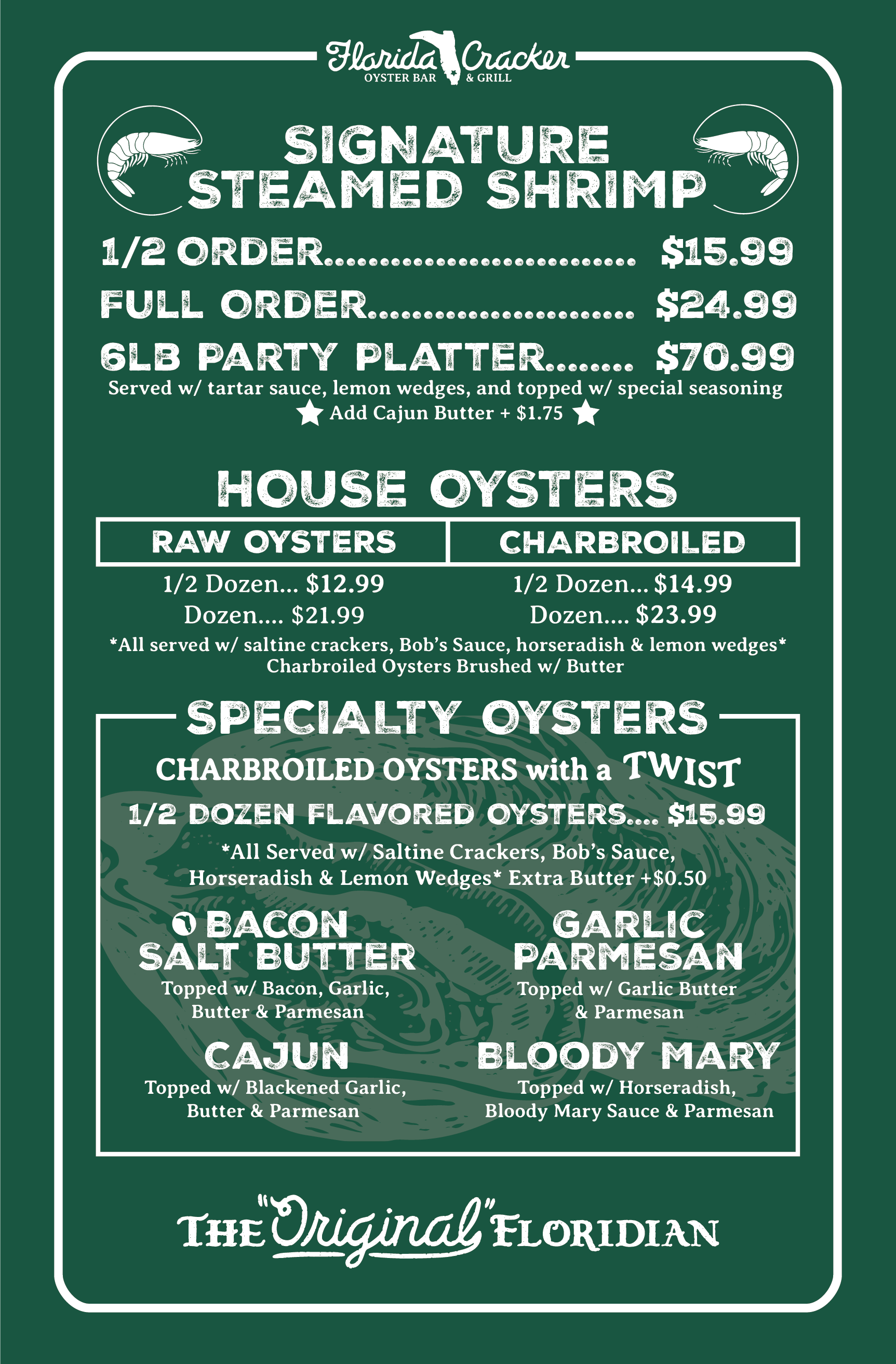 Florida Cracker Oyster Bar & Grill — FLORIDA CRACKER - The Original ...
