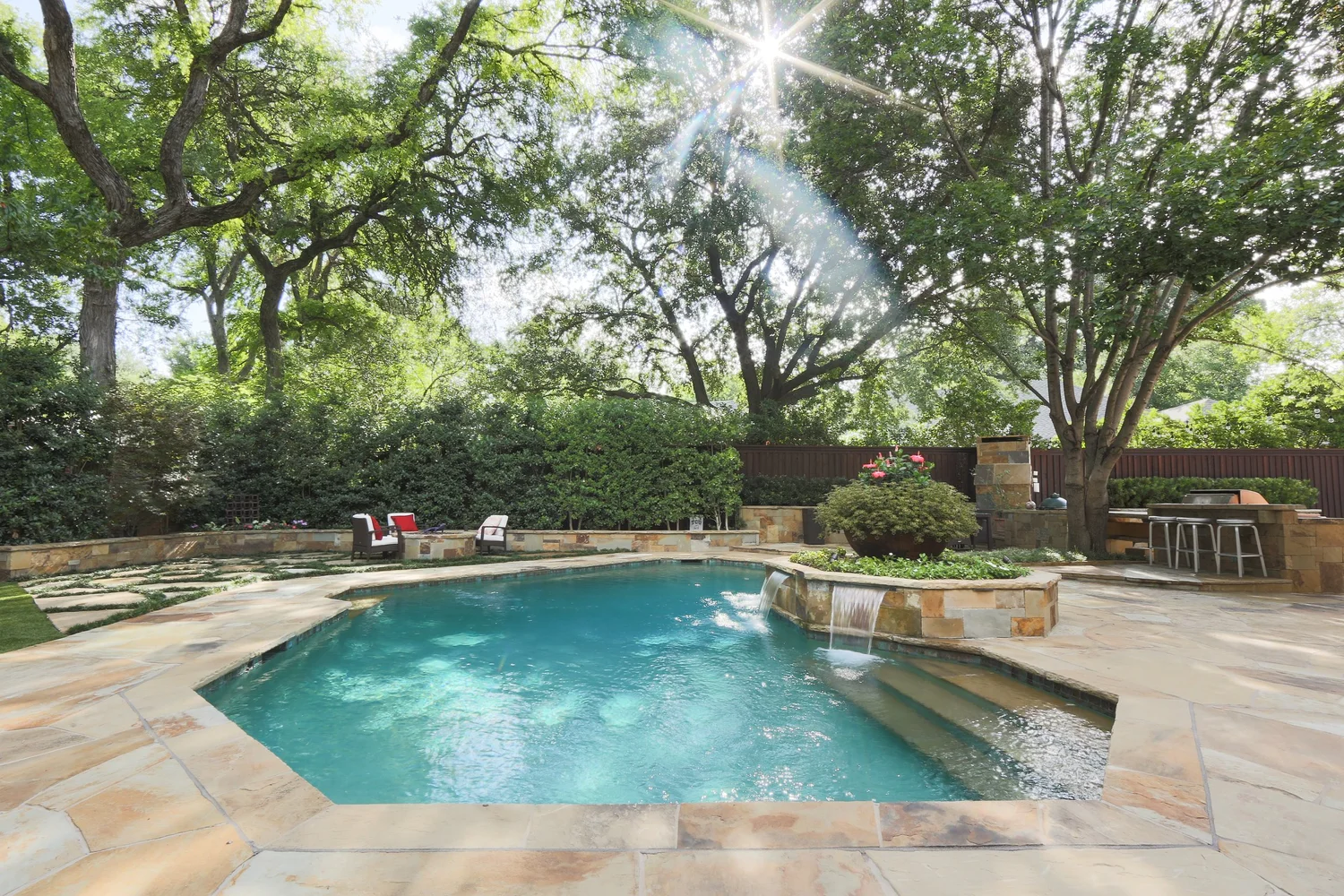 Patio with Inground Pool and Outdoor Kitchen near Aledo, Arlington ...