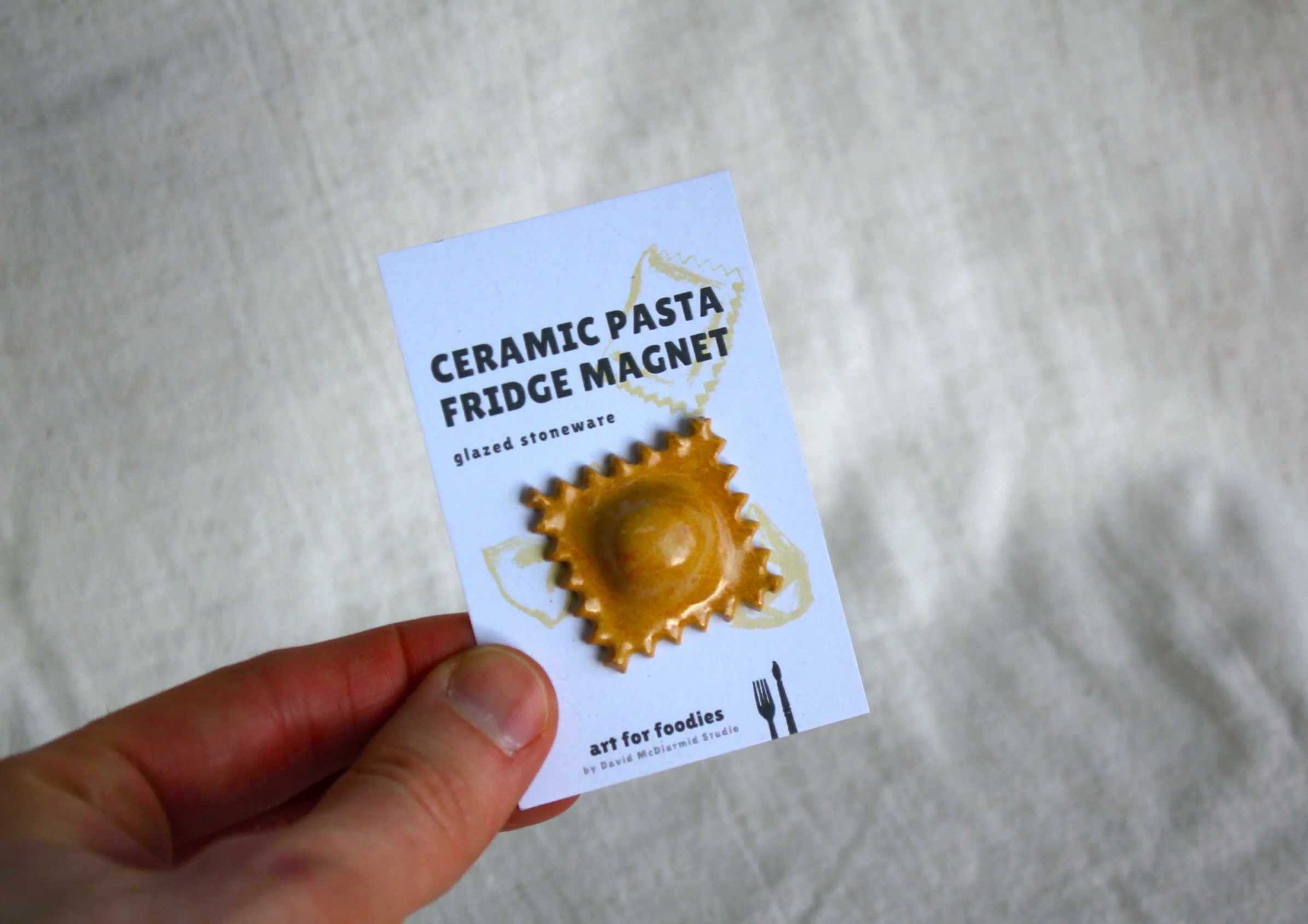 Raviolini Ceramic Pasta Fridge Magnet in Plain Glaze — David McDiarmid ...
