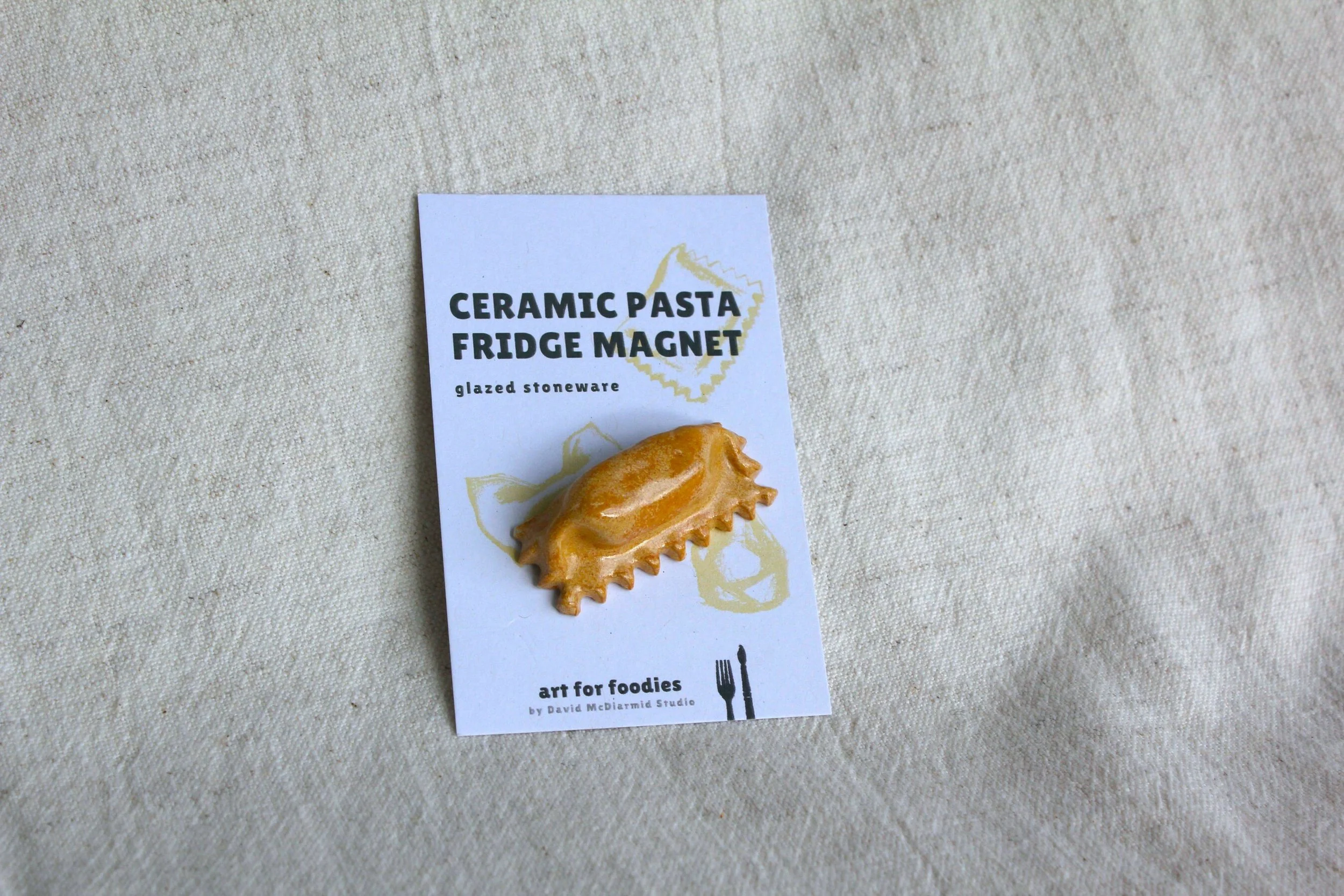 Agnolotti Ceramic Pasta Fridge Magnet in Plain Glaze — David McDiarmid ...