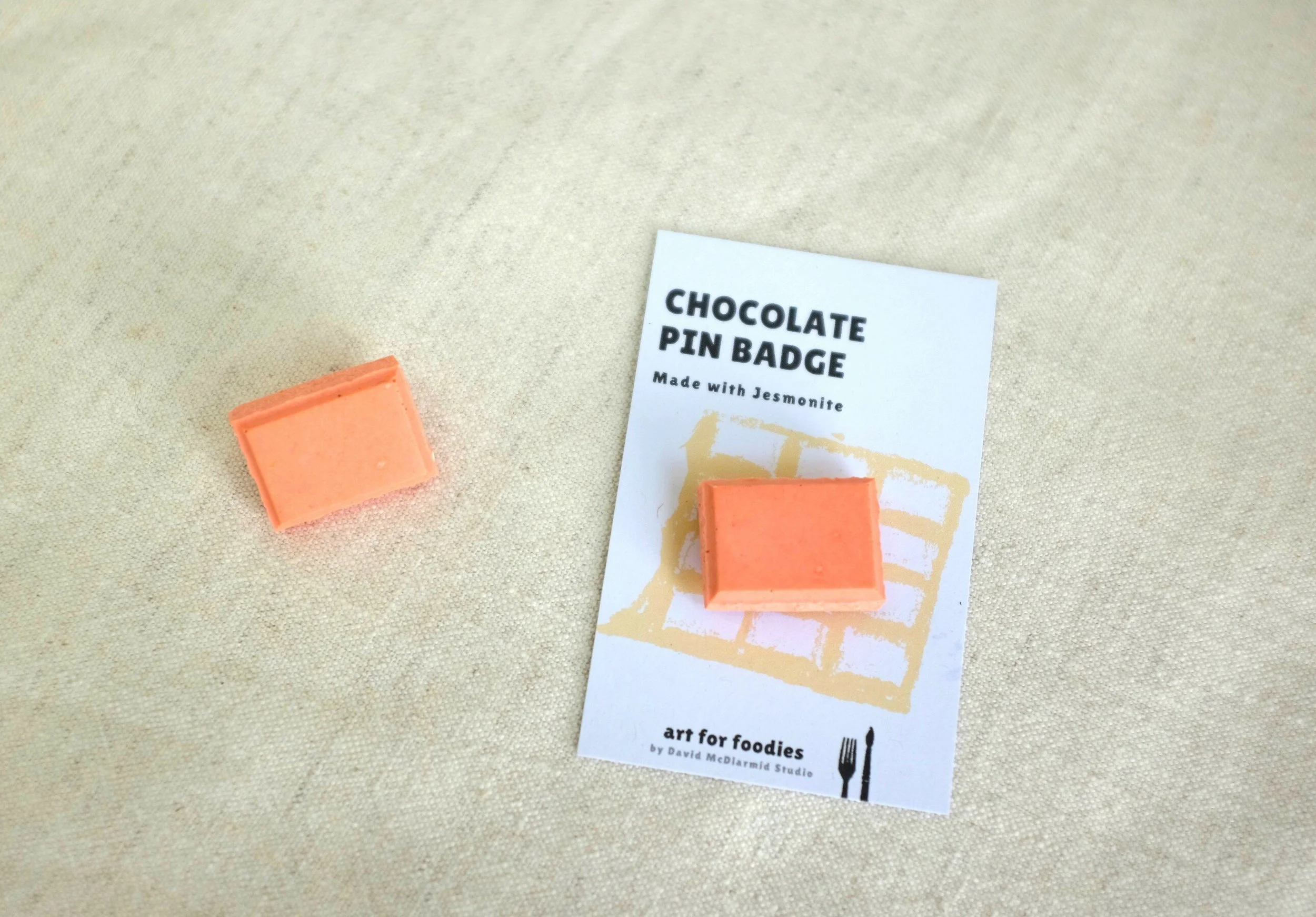 A Ruby Chocolate Pin Badge made with Jesmonite - a great gift for ...