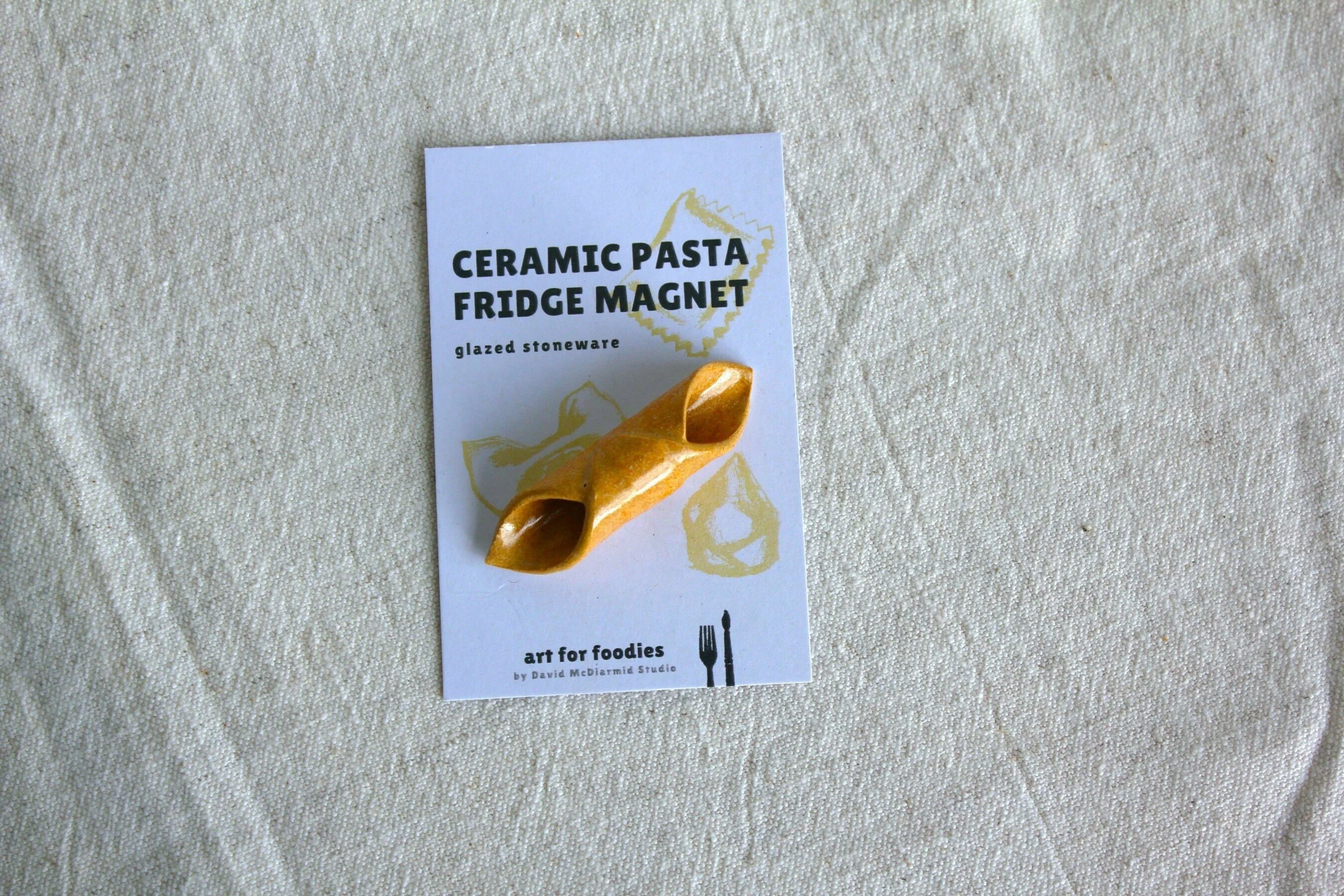 Garganelli Ceramic Pasta Fridge Magnet in Plain Glaze — David McDiarmid ...