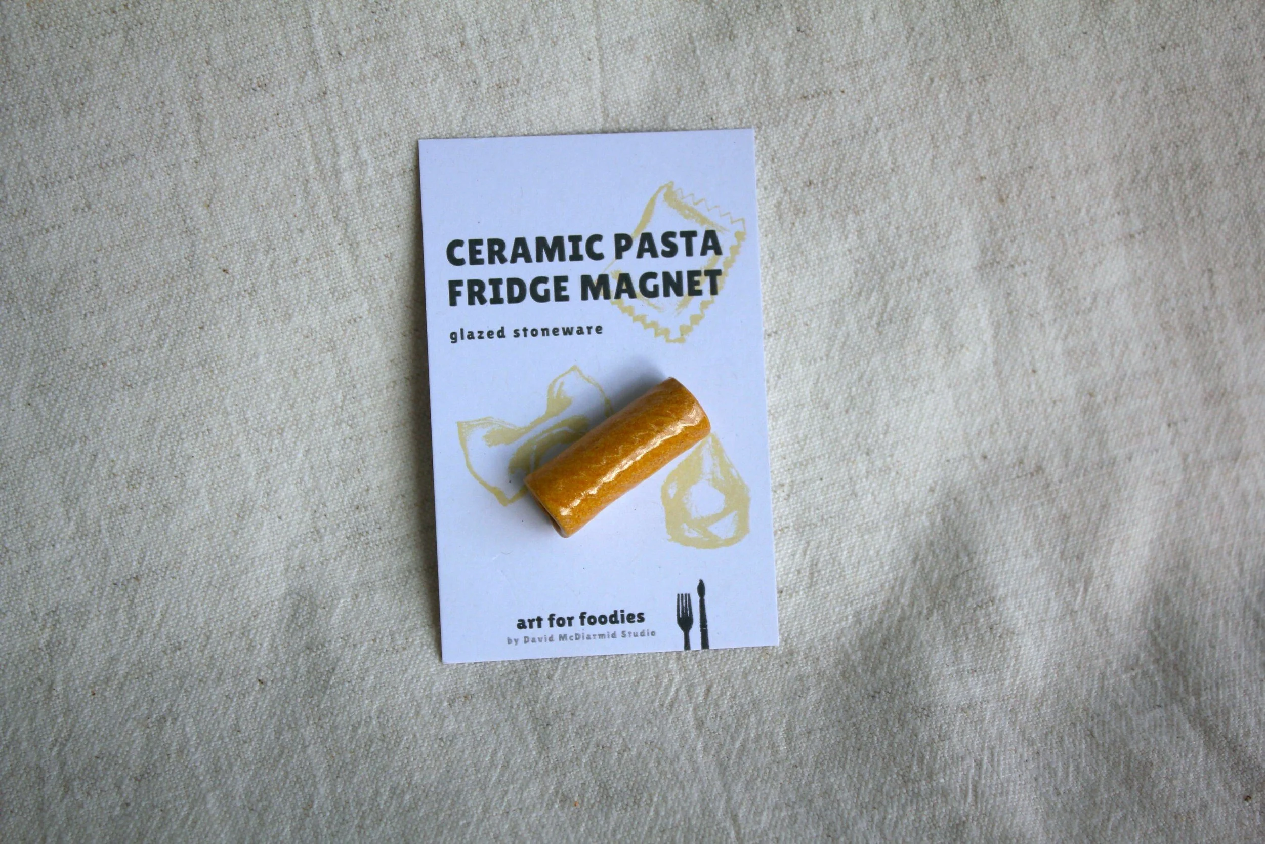 Rigatoni Ceramic Pasta Fridge Magnet in Plain Glaze — David McDiarmid ...