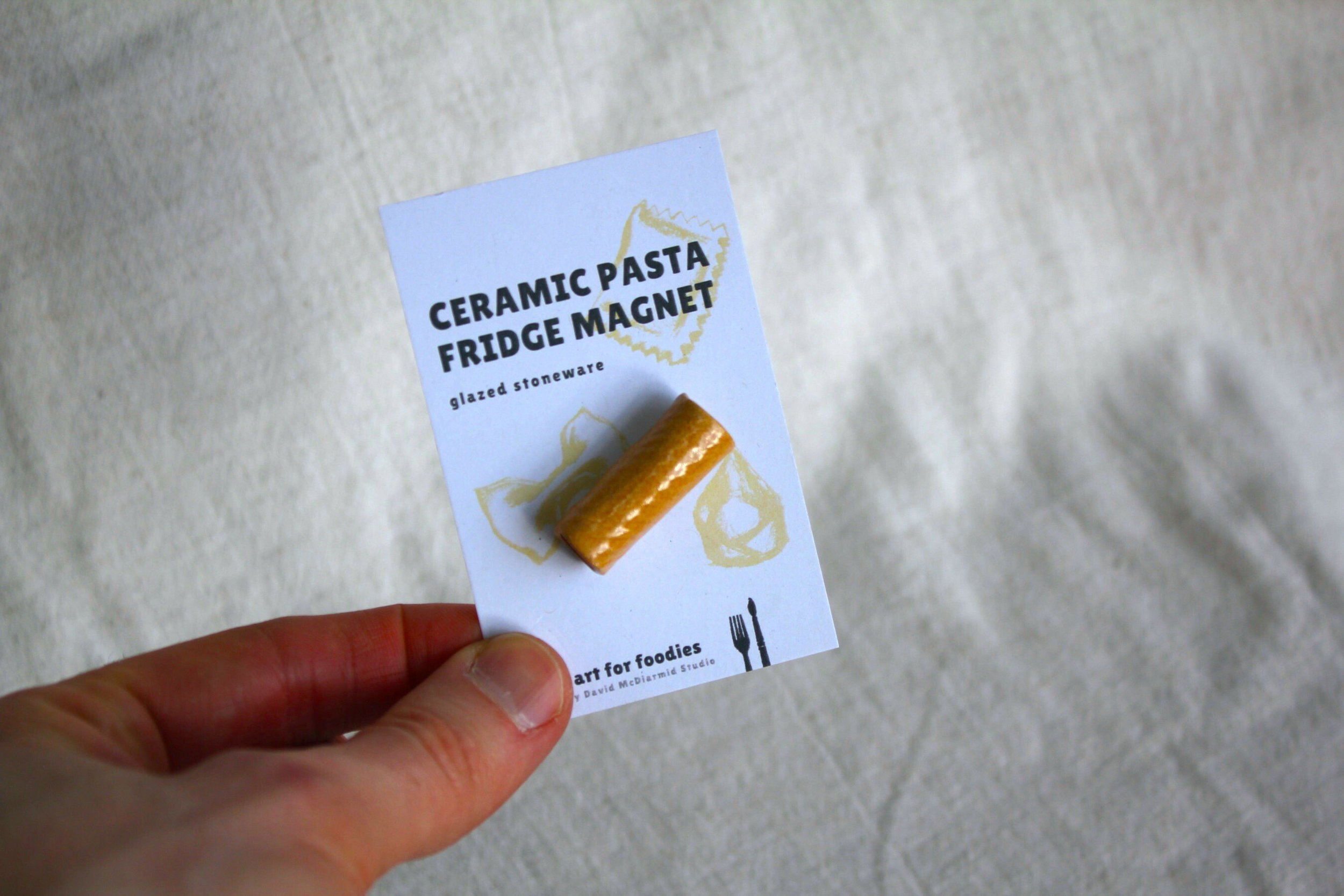 Rigatoni Ceramic Pasta Fridge Magnet in Plain Glaze — David McDiarmid ...