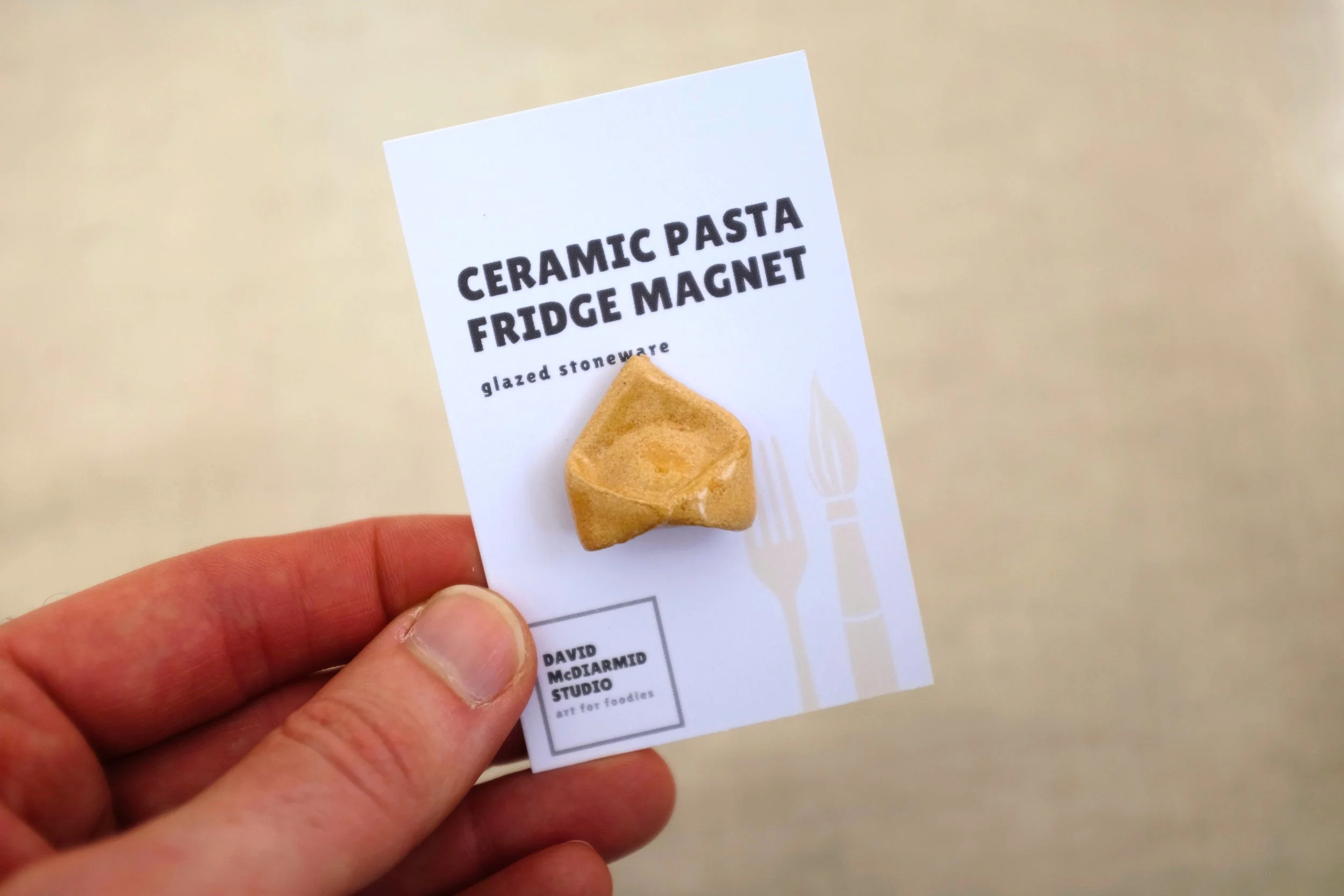 Tortellin Ceramic Pasta Fridge Magnet in Plain Glaze — David McDiarmid ...