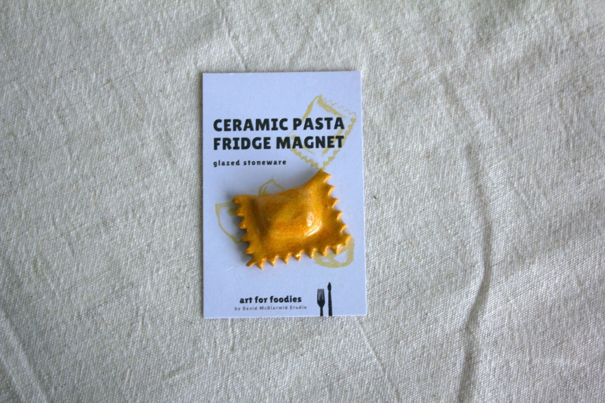 Ravioli Ceramic Pasta Fridge Magnet in Plain Glaze — David McDiarmid Studio