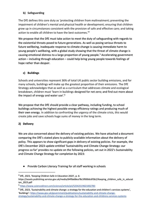 > Open letter to the DfE — Education Climate Coalition