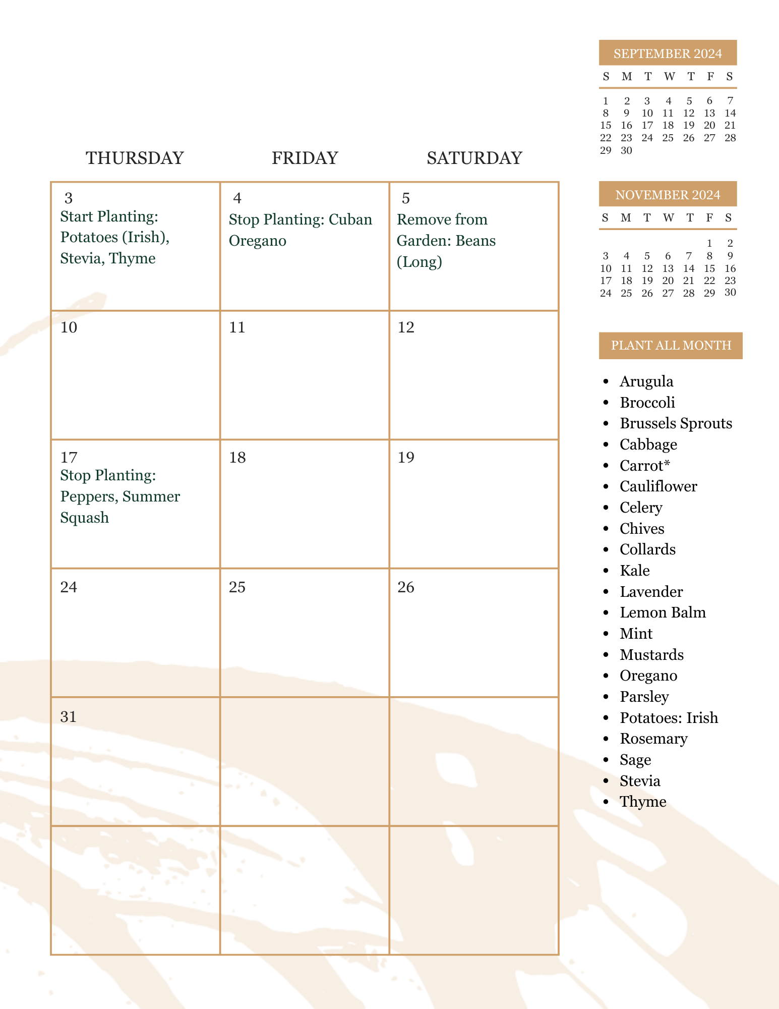 2024 Planting Calendar — monarch garden company