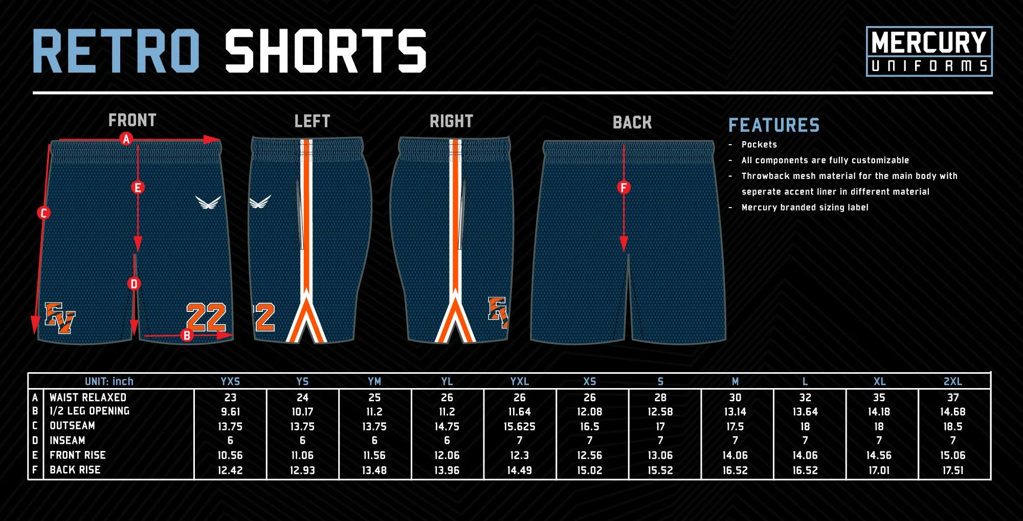 Retro Shorts — Mercury Screen Printing