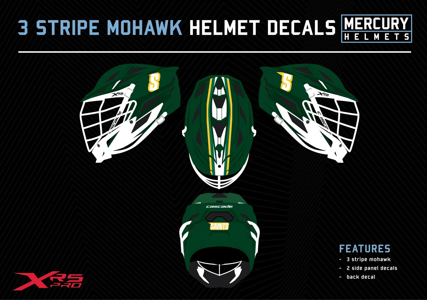 THREE STRIPE HELMET — Mercury Screen Printing