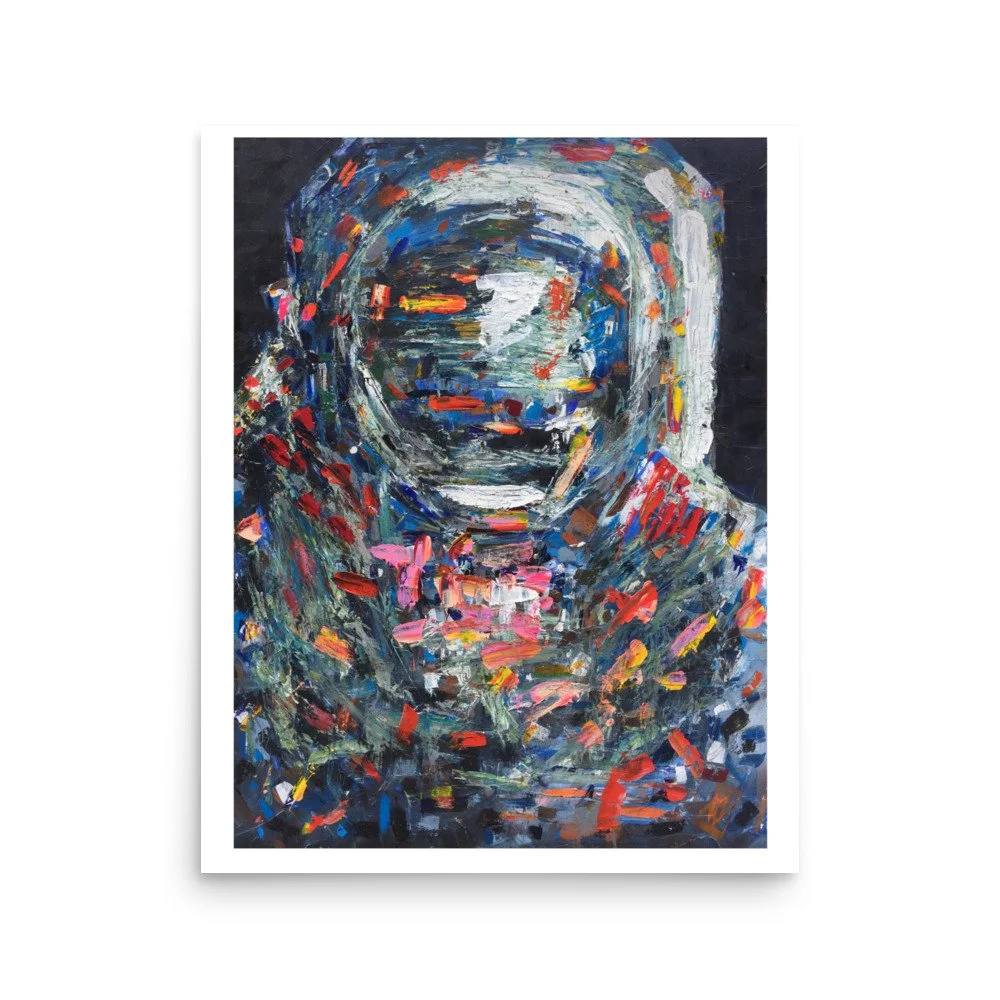 Limited Fine Art Print of American Moon Landing Astronaut Pastel ...