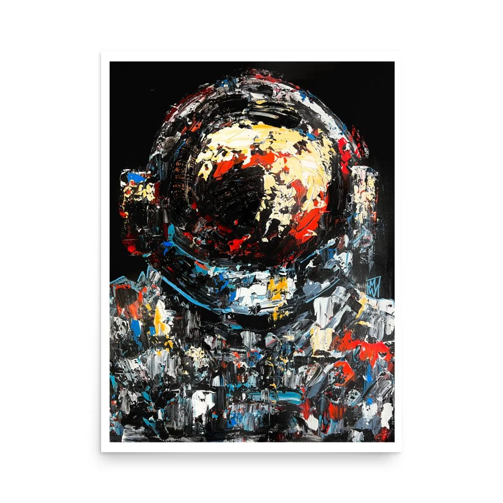 Limited Fine Art Print of American Moon Landing Astronaut Pastel ...