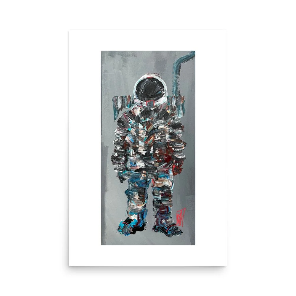 Limited Fine Art Print of American Moon Landing Astronaut Pastel ...