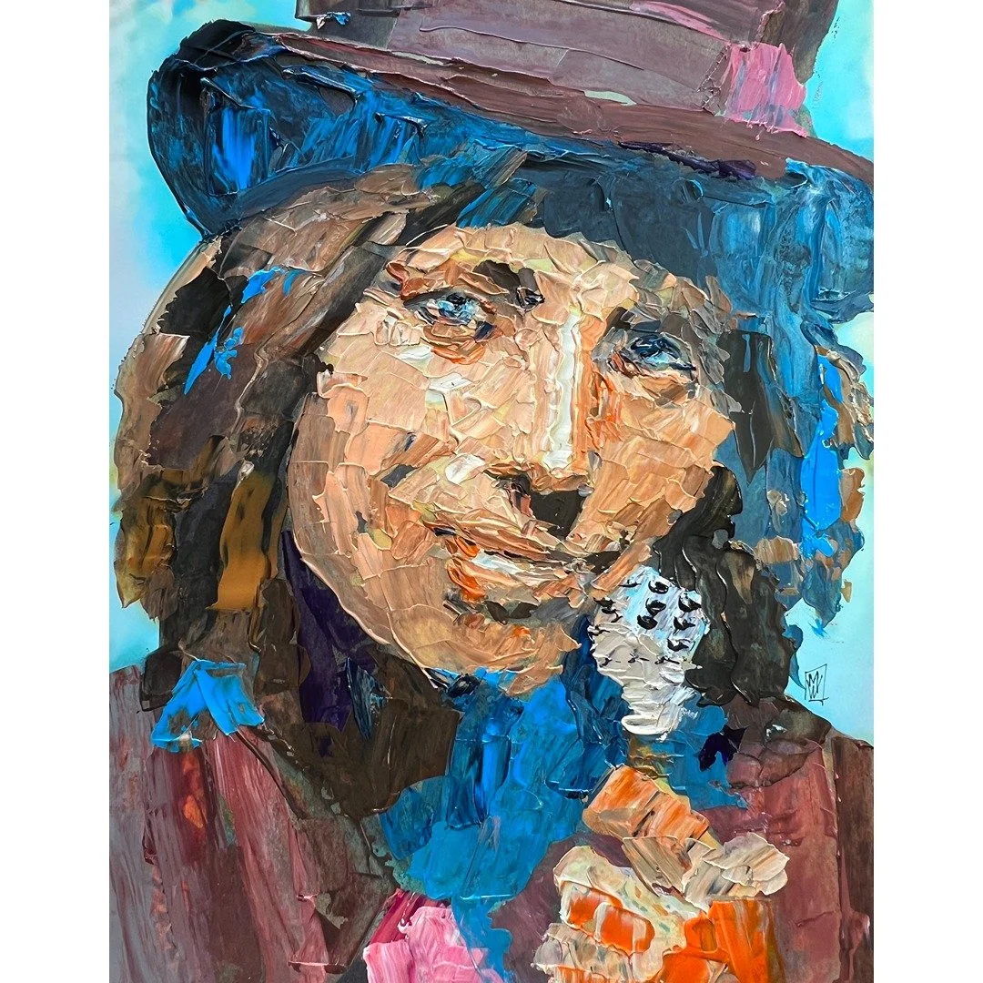 Original Impasto Post Malone Psychedelic Portrait Painting Wall Art ...