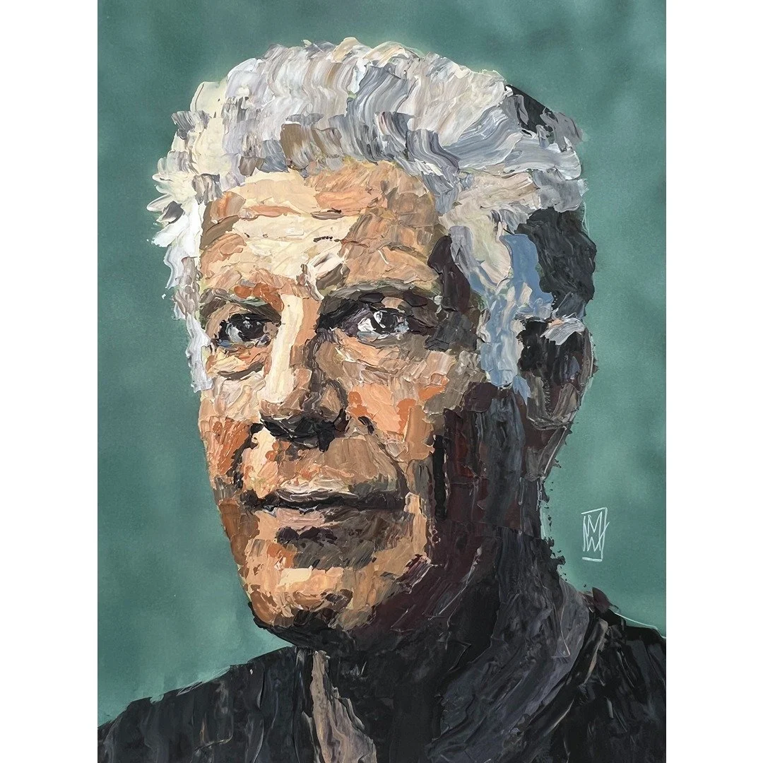 Chuck Palahniuk Impasto Thick Paint Textured Original Portrait Painting ...