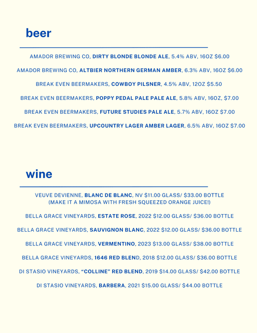 Menu — Church & Main