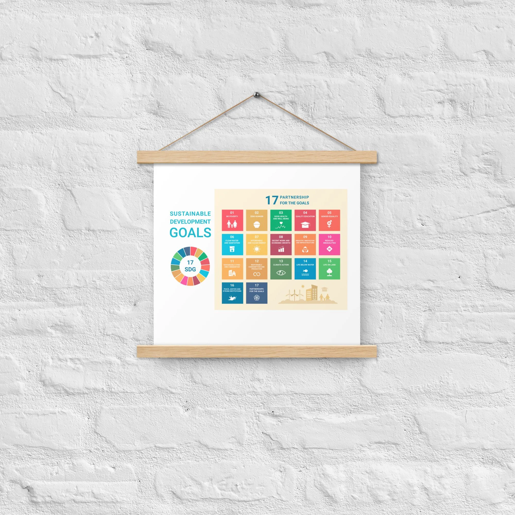 UN Sustainable Development Goals | Poster with Wood Hanger ...