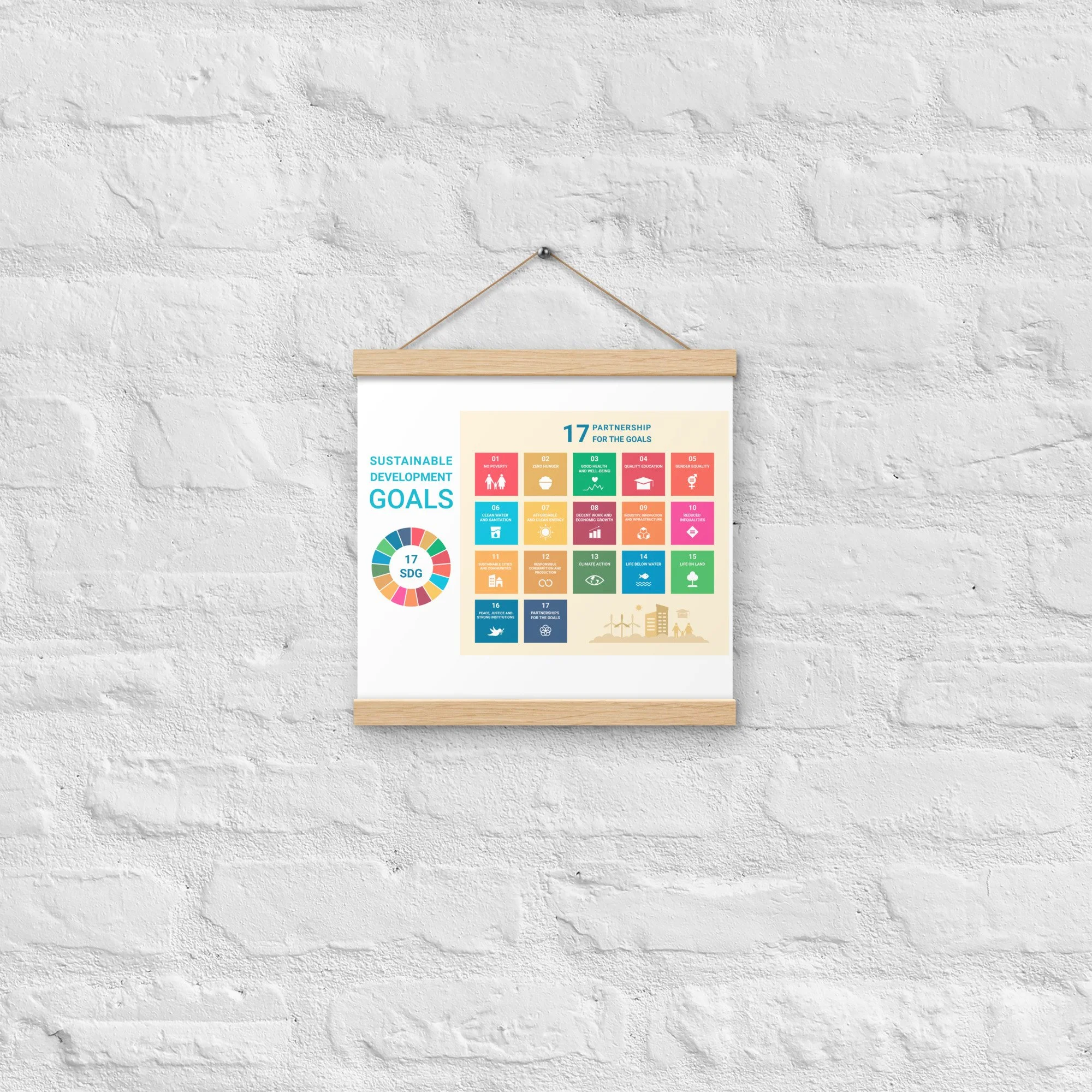 UN Sustainable Development Goals | Poster with Wood Hanger ...