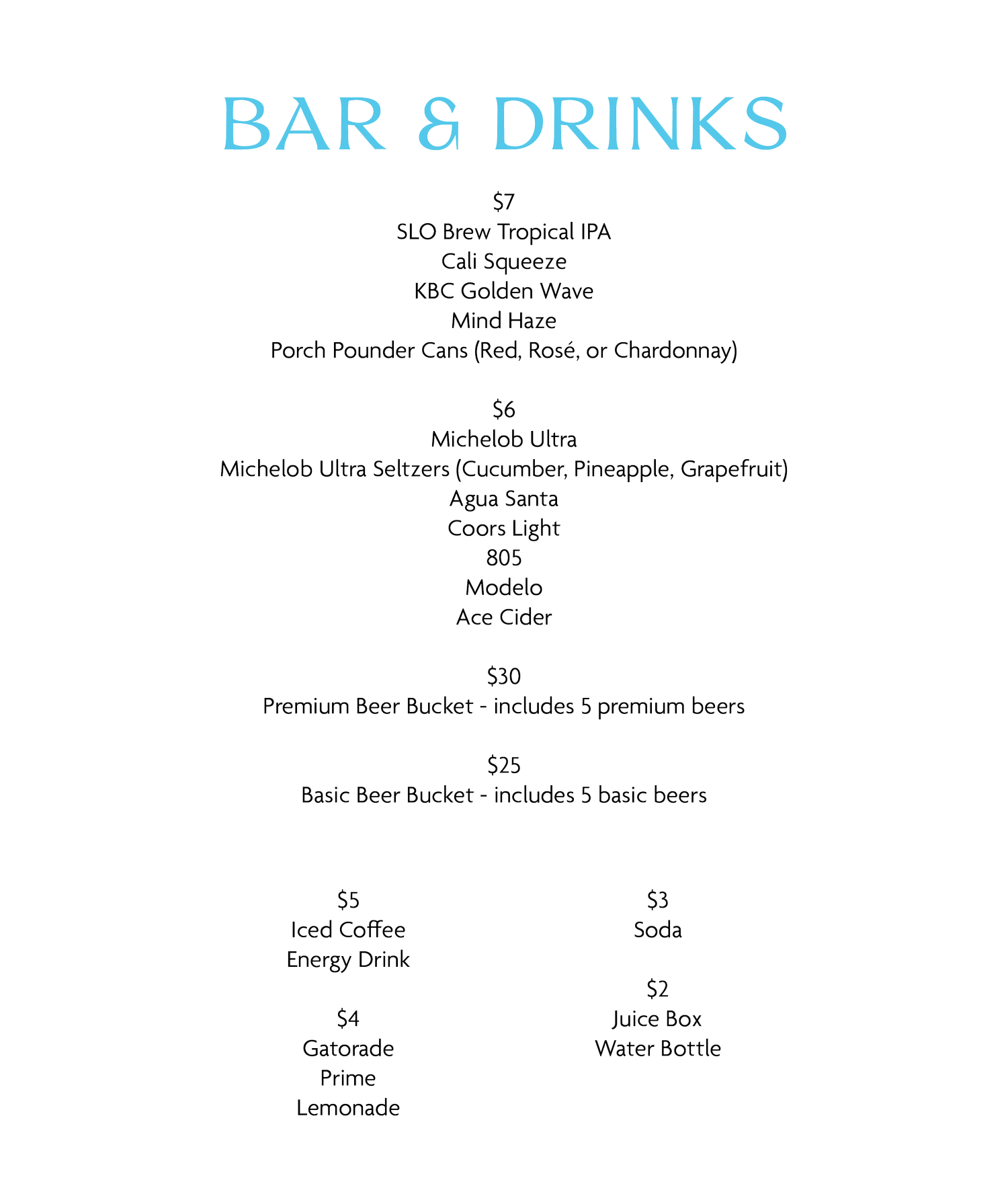 Food & Drinks — Mustang Waterpark