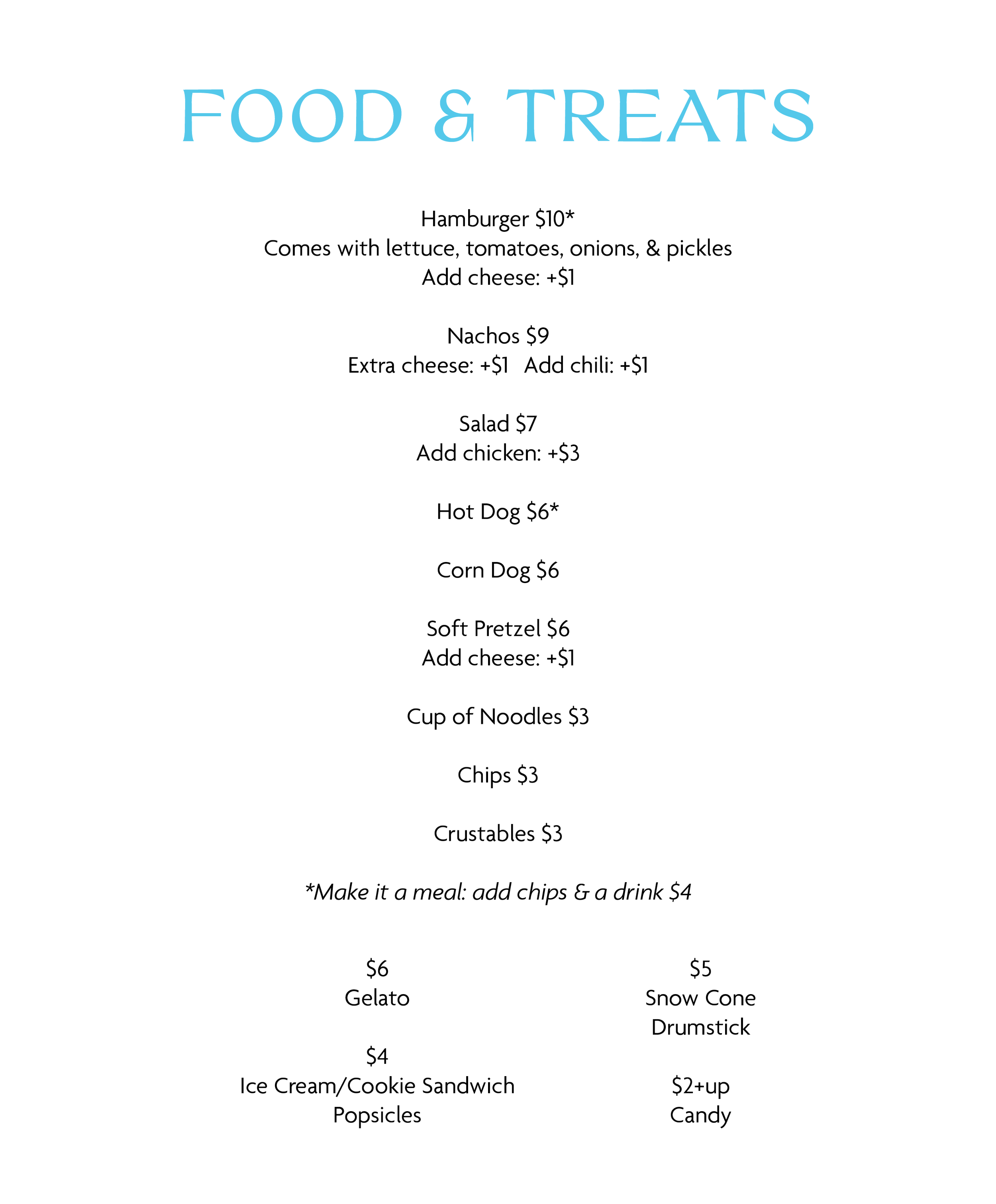 Food & Drinks — Mustang Waterpark